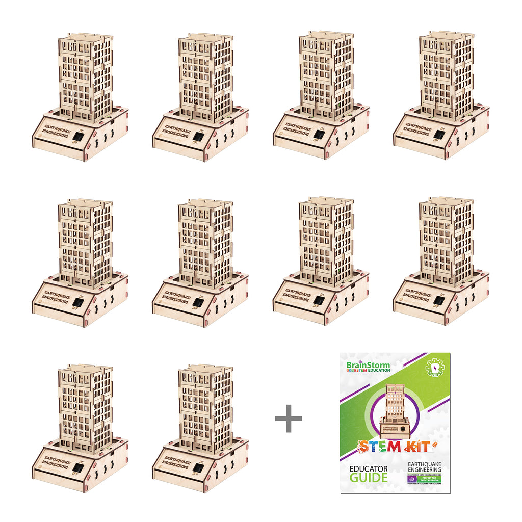BrainStorm Earthquake Engineering STEM Kit - Classpack (10 Kits + Educ