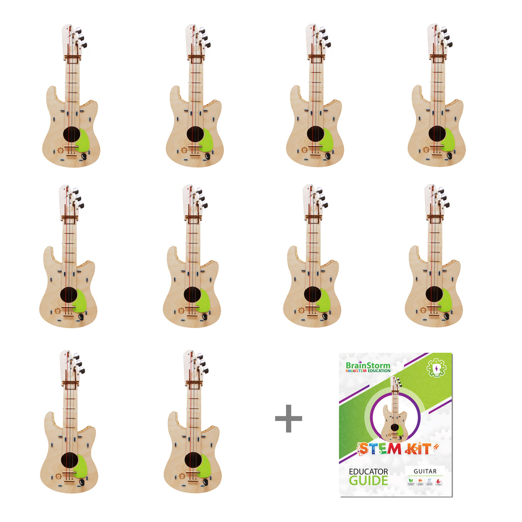 BrainStorm Electric Guitar STEM Kit - Class Pack (10 Kits + Educator G