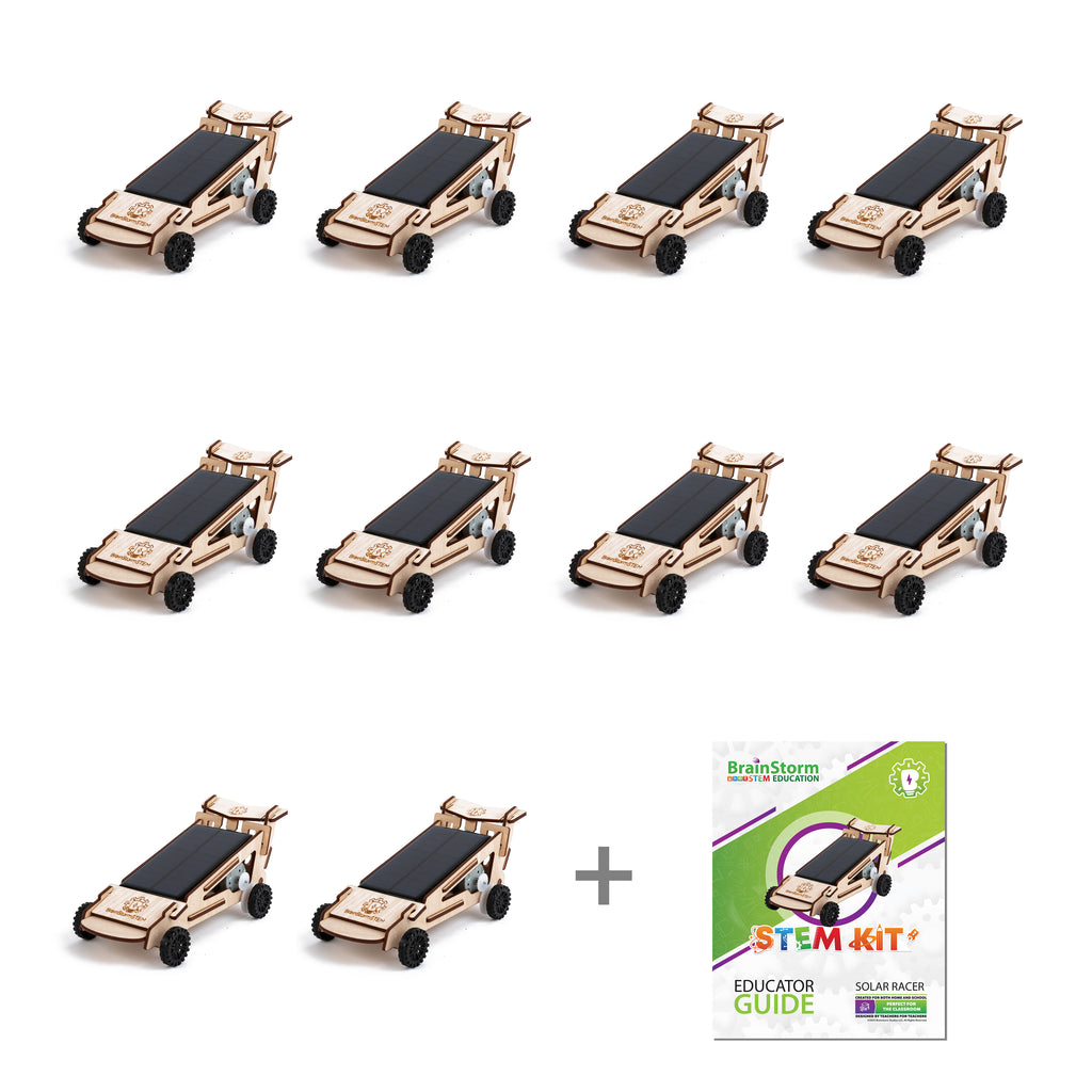 BrainStorm Solar Racer STEM Kit - Class Pack (10 Kits + Educator Guide